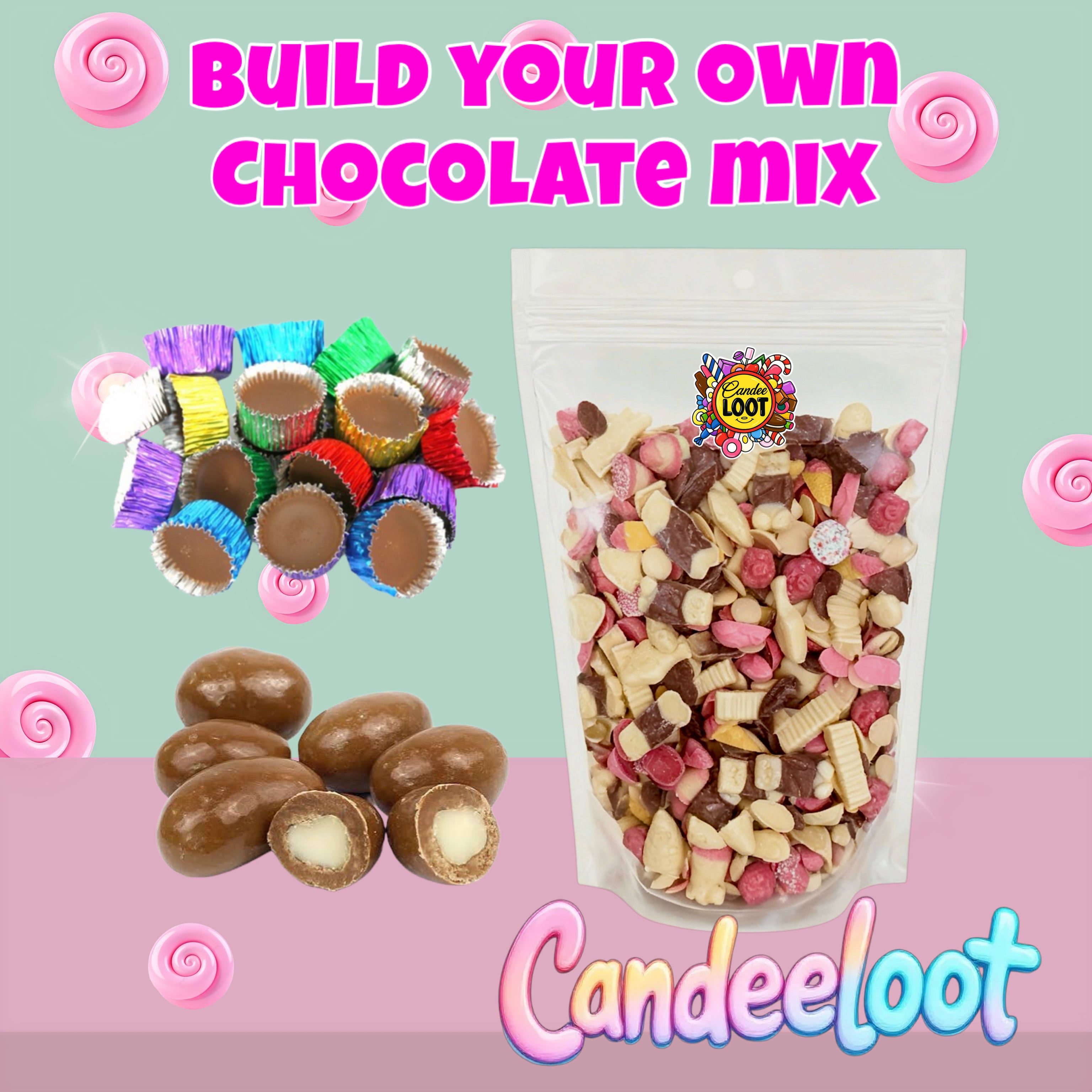 Build your own chocolate mix (100g per option) - Candeeloot